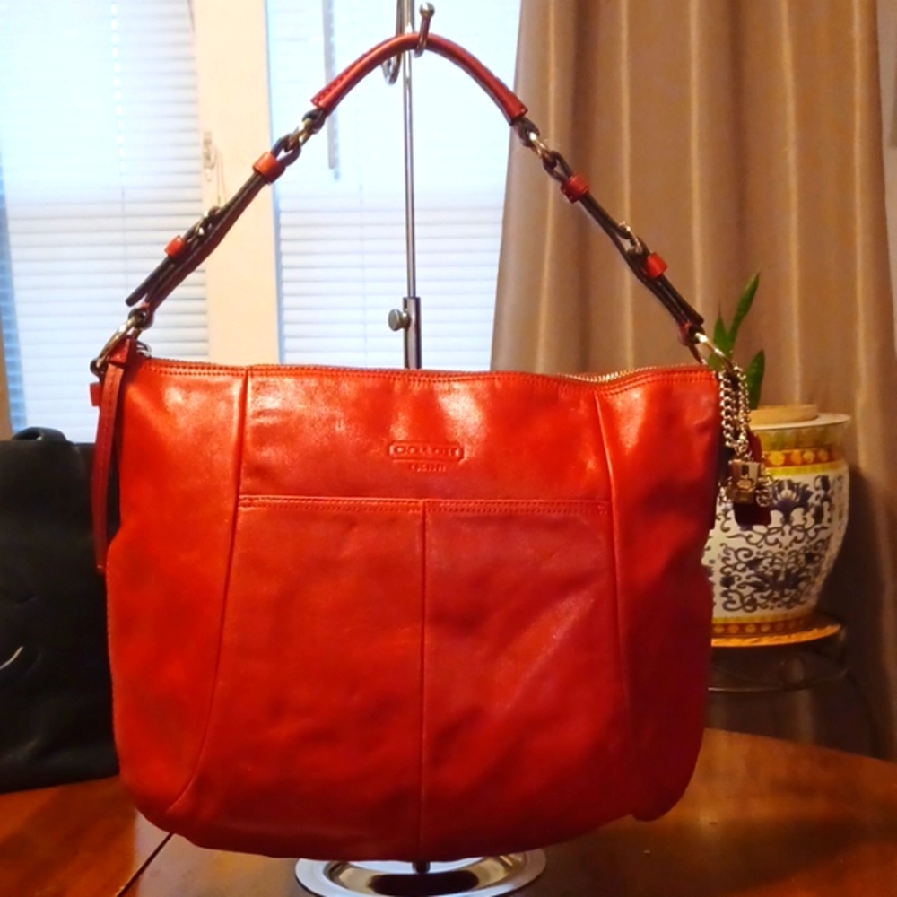 Coach Soho Legacy Coral/Orange Hobo Leather Bag Women… - Gem
